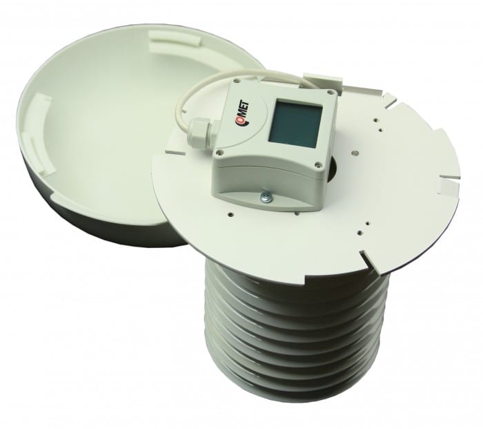 Passive solar radiation shield for temperature humidity weather sensors ...